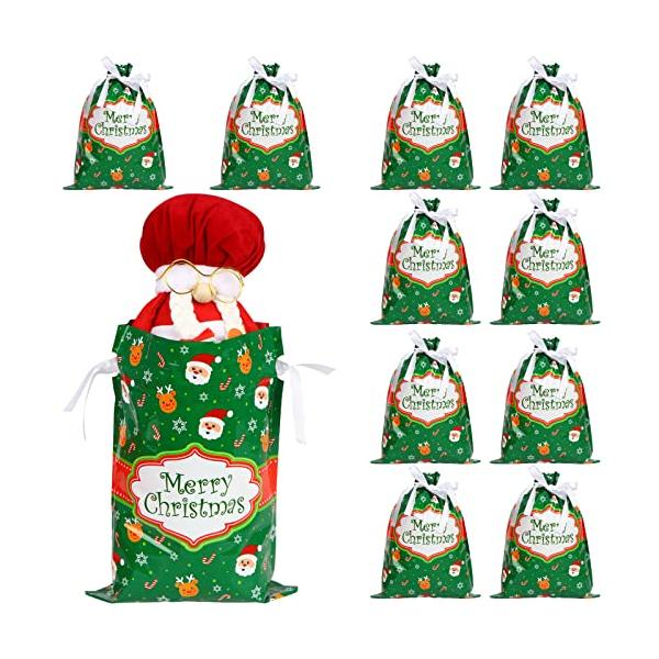 サイズ：23.9*31.7CM　数：10枚　クリスマスの要素：表面にはかわいいサンタクロース、雪の結晶、ワピチなどの柄がプリントされています。また、不透明のデザインなので、ミステリー感を保持します。素材：高品質のアルミホイルを採用して、丈夫...