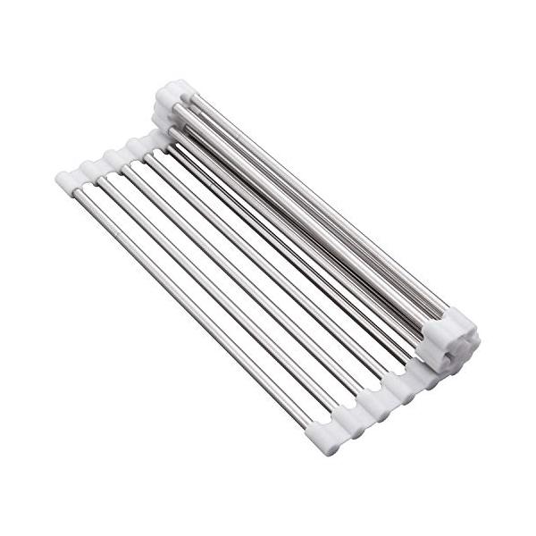 伸縮タイプなので一人暮らしからファミリータイプ、どんなシンクにも対応しますシンク上を有効活用。シンクの幅に合わせて伸縮できる水切りラック狭くて不便な一人暮らしのキッチンも簡単に調理スペースを確保できる適応シンクサイズは奥行約28*50cm。...