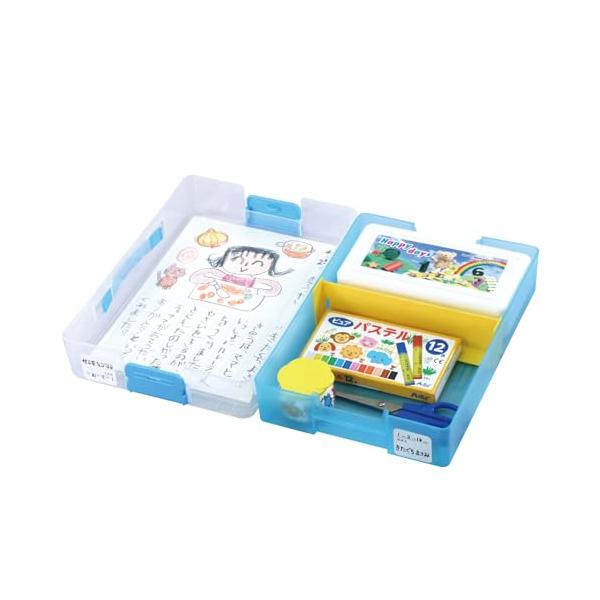 中身が見える 整う 新入学にぴったりのクリアおどうぐばこ 商品サイズ 組立サイズ：240*340*65m 材質 フタ・本体:PP、仕切り・大型ロック:HIPS、取手:PE文房具・オフィス用品:学用品:おどうぐばこ