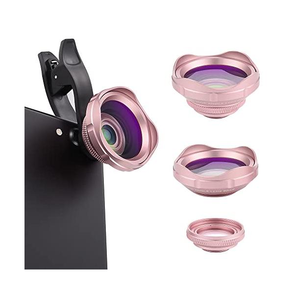 * 高品質素材・セット内容 光学ガラスガムレンズ：レンズの透光性を増やす、写真の画質をアップします。アルミニウム合金製外カバー：衝撃から守る高いプロテクション性能を持ち、耐摩耗性がよくて手触り感じが良い。セット内容：ワイドレンズ、マクロレン...