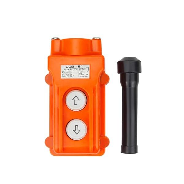 ポール・スロー: NO; オペレーションタイプ: ラッチ(セルフロッキング); 全サイズ: 12 x 6.5 x 5cm製品名:ホイスト プッシュボタンスイッチ; 生産国：中国; 材質：金属、プラスチックネットウェート: 184g; パッケ...