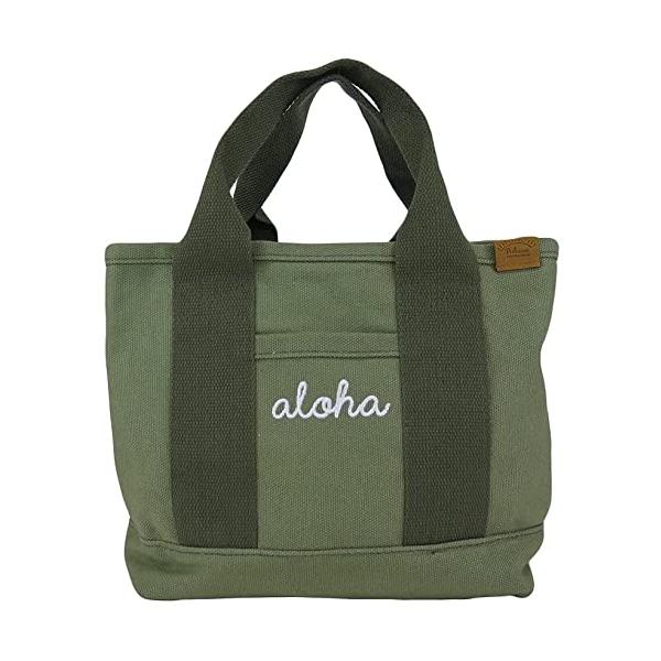 alohaの刺繍が入ったハワイアンミニトートバッグ ハワイ、ビーチリゾートの気分を日常に。高級感あるレザー調ネームがアクセントに。  仕切りがたくさんでバッグの中身を整理しやすい 小分けに収納できて何がどこにあるのかわかりやすいです。色々な...