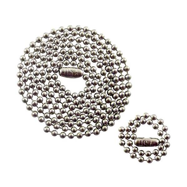 当社のチェーンはアメリカ製で、アメリカ製の T304 ステンレススチール製です。チェーン2本 - 27インチのチェーン1本と4.5インチのチェーン1本。これらは、アメリカ軍に発行されたチェーンと同じです。当社のT304ステンレススチールチェ...