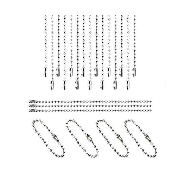 材質 : メタル 　カラー:　シルバー　サイズ：2.4mm*12cmマルチに使用できる大人気のボールチェーンです。 接続金具は引き輪ではなくコネクタによる接続ですのでご注意ください。　専用ニッパでカットして長さを調節できます。 また、短く切...