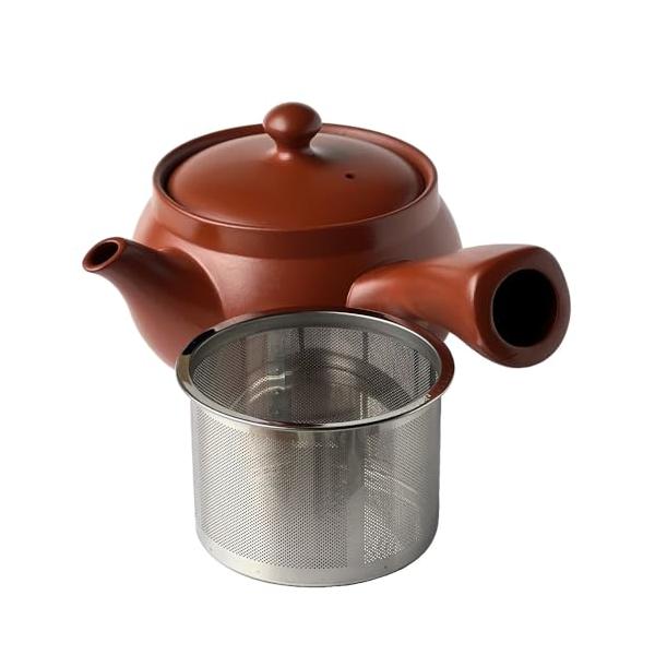 長さ168mm*巾135mm*高さ95mm容量:350ml材質:陶器(茶こしはステンレス製)重さ:265g常滑焼(とこなめやき・愛知県) スーパーステンレス茶こし は、1.目づまりなし、2.きれいにお茶がこせます、3.深蒸し茶、粉茶もOK、...