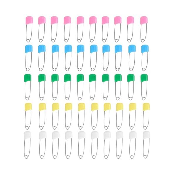 製品サイズと数量 ：サイズは縦約55 mm*横11 mmで、1セットに50個含まれ、5色、各色10個に分けられ、さまざまなニーズや好みに応え、日常的な使用に十分な数を提供しています。 マテリアル構成 ：ステンレス鋼とプラスチック材質を用いて...