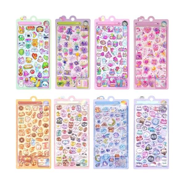 商品説明 かわいいぷくぷくシール8枚セット。サイズ：196*95mm。材質：PVC、プラスチック。モチーフ：ユニコーン、ねこ、食べ物、パン、熊、おにぎり、犬、海の生き物、野菜、虹、うさぎ、パンダなど。ご注意：ぷくぷくシールの中身は空っぽなの...