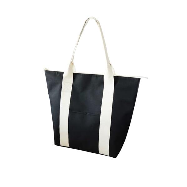 *いつものお買い物やレジャーに*シンプルでお洒落なモノクロ保冷温バッグ*ポケット付き本体サイズ：横45cm*奥行14cm*高さ36cm(持ち手含まず)材質：本体／ポリエステル・アルミ蒸着フィルムホーム＆キッチン/キッチン用品/弁当箱・水筒/...