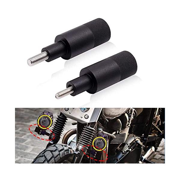 ねじのサイズ：M8x87mm、M6x85mm頑丈な材質：高品質のアルミニウム 合金素材のバイクマウントブラケット。丈夫で耐久性があり、防錆性・腐食防止性があります。取り付け簡単：固定ボルトを緩めることでブラケットの位置を簡単に変更することが...