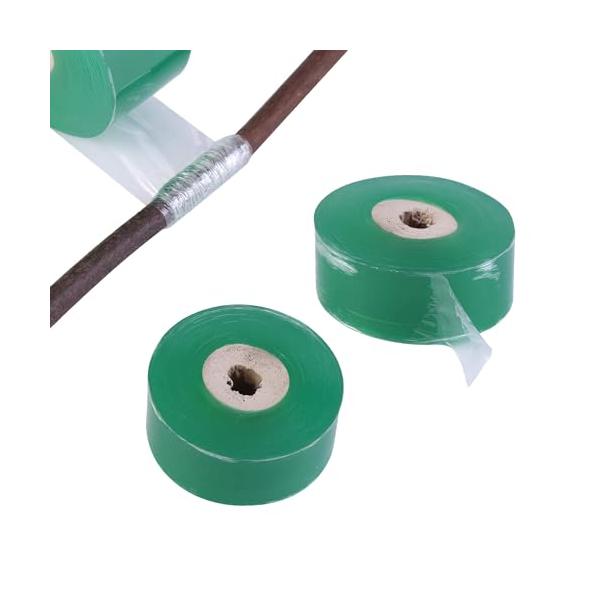 商品仕様 ：この接木テープは長さ100m、幅2CM、2巻入りで、色：緑 高品質耐久性 私たちの植物支持テープは高品質PE材料で作られ、防水、柔軟性、延伸可能、温和延伸、耐久性、破断しにくい。風、霜、戸外の寒さから植物を守ることができます。 ...