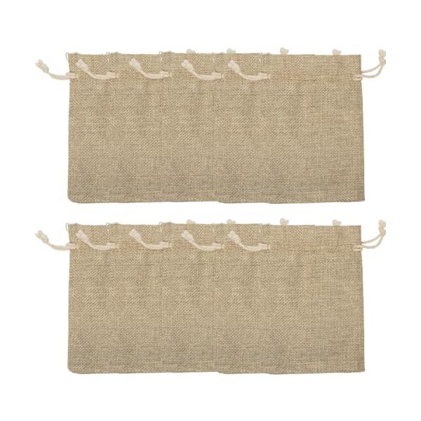 サイズ 約10cm長さ、8cm幅；小サイズのギフト巾着袋は、いつもお世話になっているお友達やご近所さん、職場の同僚などのお礼のラッピングにおすすめです。 高品質のコットン素材 素材：リネン麻袋巾着、手触りがよくて、生地も縫製もしっかりしてい...