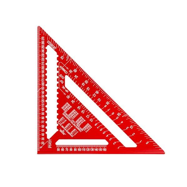 1.本体サイズ：約30*30cm、目盛：2mm2.この木工三角定規はアルミ合金なので、錆びにくく、長持ちです。3.高さ11mm突き当てを装備、木材などをしっかり押さえて罫書き作業ができます。4.両面目盛り付き、作業に合わせて表も裏も使用可能...