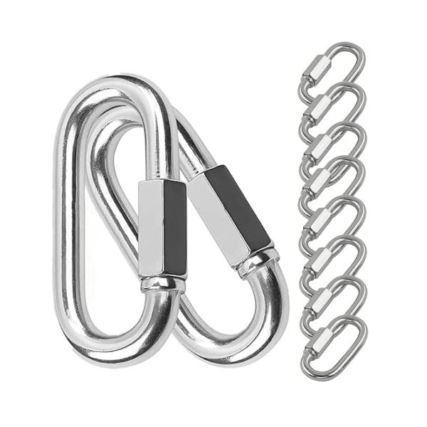 梱包 M5サイズのステンレス製コネクティングリングを10個お届けします。毎日の必要量に十分な量です。 素材 リングキャッチの材質は304ステンレス、耐荷重が強く、表面は滑らかで棘がなく、壊れにくく、強力な引張力、耐用年数が長いです。 使いや...