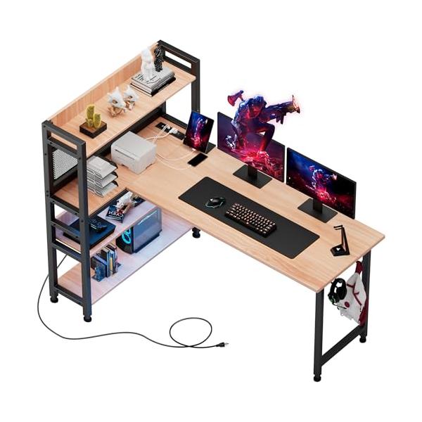 コンセント・USBポート付きで充電楽々 パソコンデスクのコーナーにマルチ電源タップが設置されております。この電源タップは2個AC口と1個USBポートがあります。スマホを充電したり、パソコンを電源に繋がりながら作業ができてとっても便利です。差...