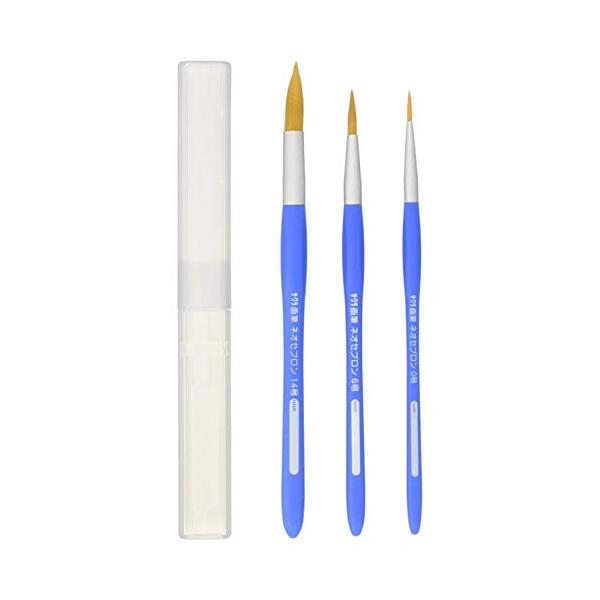 セット内容 丸筆0号・6号・14号と筆筒のセット 筆の特長1 穂先のまとまりがよく耐久性に優れたネオセブロン毛/水や絵の具の含みが優れている 筆の特長2 持ちやすい三角グリップで、机の上でころがりにくい 筆筒の特長 穴が4箇所開いているので...