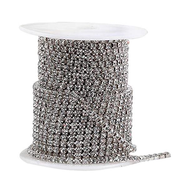 1ロール10メートルのラインストーンチェーンです。2*・2.5*・3*のサイズをご用意しました。ハサミで簡単にカットできるので、お好みの長さでお使いください。ネックレス、ブレスレット、ブローチなどのアクセサリーや、ウエディングドレスなどの洋...