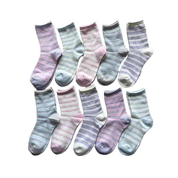 サイズ 23-25cm　お買得10足セット、画像の10足です 素材 ポリエステル・綿・ポリウレタン　 通気性の良い綿混素材、爽やか快適な履き心地*トレンド感あふれるオシャレな靴下です。おしゃれな女子におすすめ 山ガール・森ガールな着こなしに...