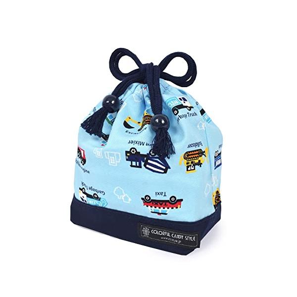 色：07.アクセル全開はたらく車(ライトブルー)サイズ :縦17cm * 横12cm * マチ6cm ※商品の仕様上、サイズに若干の誤差が生じる恐れがあります。予めご了承ください。 生地品質 綿100% ※巾着袋以外は商品に含まれません。 ...