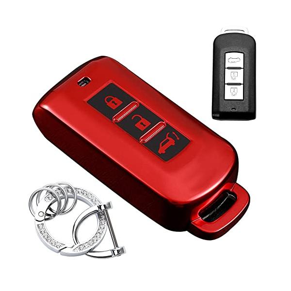 セット内容：三菱専用スマートキーケース*1 (2)キーホルダー*1。本商品はキーカバーのみの販売となります、純正キーは付属しておりません。ます、純正キーは付属しておりません。 適応車種：三菱 アウトランダー RVR ekワゴン ekスペース...