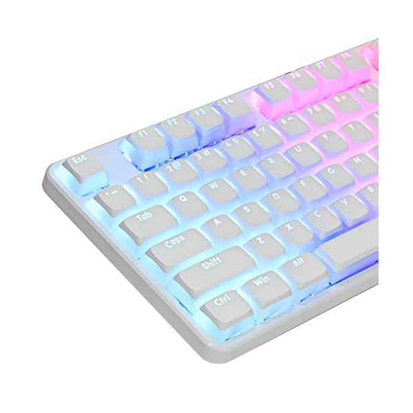 耐久性のある双頭PBT これらのPBTキーキャップは、摩耗に強い厚い壁で作られています。テクスチャ仕上げで、塑性は外観と感触に優れています。 標準および非標準のキーキャップキットとの超ワイド互換性 キーキャップには171個のキーが含まれてお...