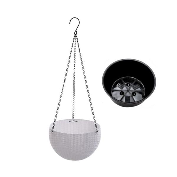 緑のある生活をもっと手軽に シンプルながらも洗練されたエレガントな籐編み風デザインのハンギングプランター。吊り下げ用のチェーンは取り外し可能で、場所を選ばずに使用できます。植物だけでなく、小物やフルーツを入れてもおしゃれ。内側の二層式ポット...