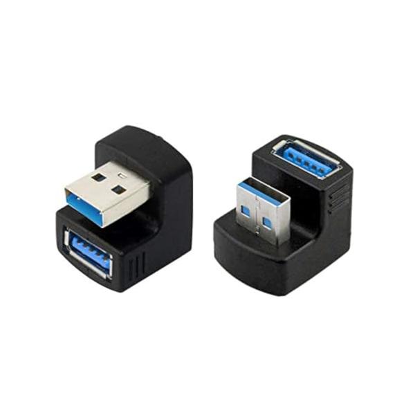 1セットアップおよびダウンアングルUSB3.0アダプターAオス-メスエクステンション180度ブラック角度付きUSB3.0アダプター、タイプAオス/メス、5Gbpsデータ転送定格をサポート。タイトフィットアプリケーションでUSBタイプAケーブ...