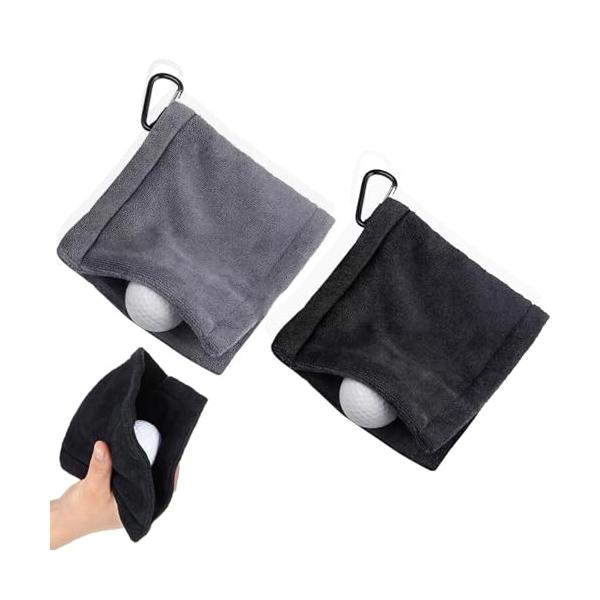 色と寸法 ：私たちのゴルフタオルは黒とグレーの2色があり、1パックに14 x 14 cmのタオルが2つ含まれているので、選択して使用するのに便利です。 ソフトで快適 ：高品質の柔らかい生地を採用し、このタオルは効果的に清潔になるだけでなく、...