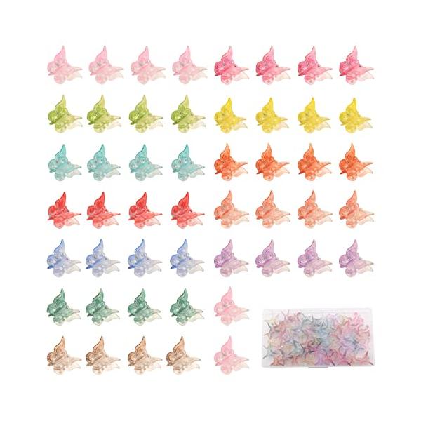 セット内容 蝶のヘアピン50個、12色から選べます。収納ケースがありいつでも取り出せる。マルチカラーの蝶ピンは、任意のヘアスタイルに組み合わせることができます。より活発で可愛く、青春が美しい。 素材 良質なプラスチックと金属で作られた蝶のヘ...