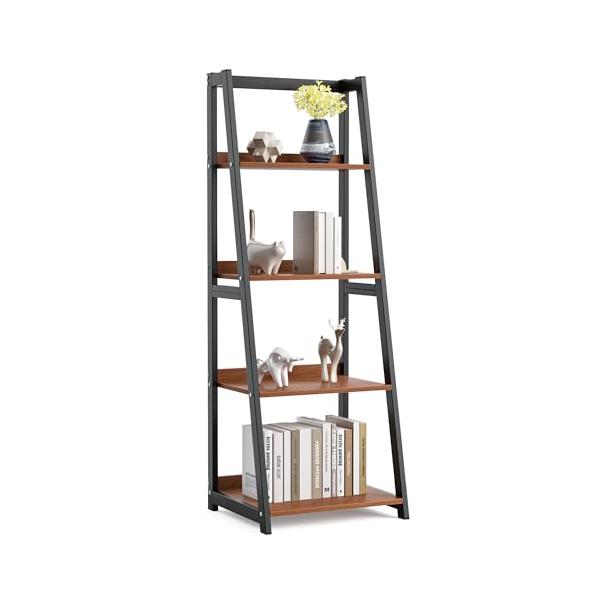 * サイズ 幅50*奥行き45*高さ140cm  耐荷重 棚板1枚あたり：10kg  材質 棚板：パーチクルボード メラミン加工  フレーム：スチール 粉体塗装 *  4段オープン収納 4段階段式デザインで、十分な収納スペースを提供します。...