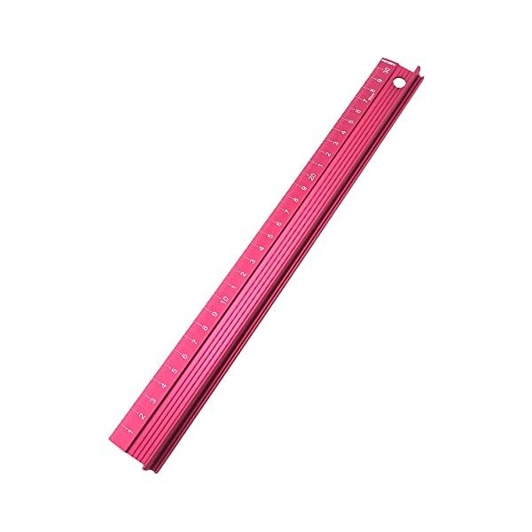 製図用定規 カッターガイド 30cm物差し アルミニウム 壊れにくい 滑り止め 持ちやすい (レッド)文房具・オフィス用品/事務用品/定規・巻尺・コンパス/定規