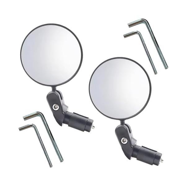 商品仕様 12cm*10cm*5.2cm 、取り付け対応サイズ：ハンドル内径Φ17.4〜22mm。取り付け用 六角レンチ2本付属。角度を調整後、ネジを本締めてください自転車用バックミラーは高品質のABS製で、丈夫で耐久性があります。レンズに...