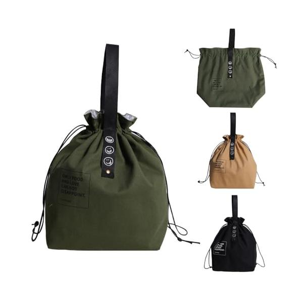 サイズ 21*15*30cm、重量は127グラムと非常に軽く、持ち運びに便利です。 アルミ膜で内側を作り、防水保温効果がある 綿のキャンバスと断熱アルミ模綿で作られています。長時間の防水保温が可能で、食べ物や飲み物をしっかりと保冷・保温しま...