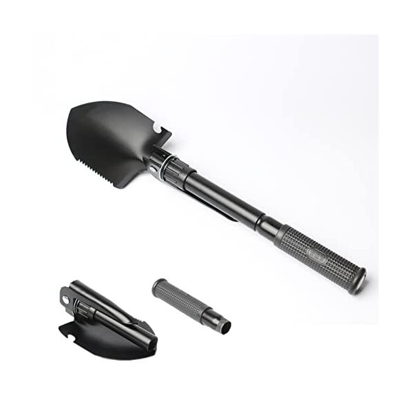 組み立て式の多機能シャベル シャベル、スコップ、ノコギリ、斧、釘抜き、栓抜き、コンパス、つるはし、アイスピック、雪かきなどの機能付きます。登山、台風、大雨、雪災など対策、アウトドア、園芸、遠足などにも活躍。また頑丈な緊急ハンマーとして、事故...