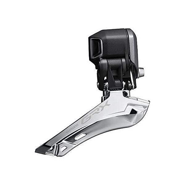 グラベル/アドベンチャーコンポ「GRX815」シリーズのDi2フロントディレーラー。従来品と比べ*2.5mm延長されたチェーンラインにより拡大されたタイヤクリアランス。*フロント2段、リア11段に対応。フロント対応スピード：2スピード*リア...