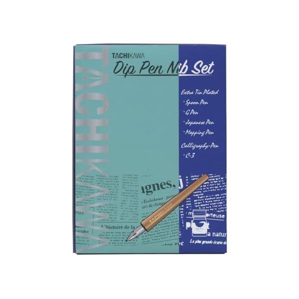 セット内容：特上品ニュームメッキ仕様(サジペン・Gペン・日本字ペン)・丸ペン・スクールペンソフト・木製フリーペン軸・染料インク mini (藍)・試筆用紙・カリグラフィ入門読本・ペン先見本帳サイズ：190*140*26mm重量：107g製造...