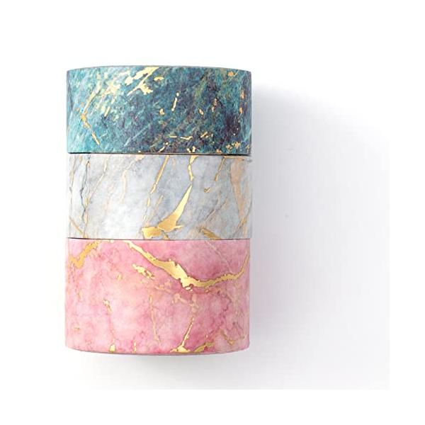 ゴージャスなセット：このかわいい和紙テープコレクションは、さまざまな金属と石の質感、幾何学模様で構成されており、金の箔で非常に新鮮で魅力的で、すべての人に素晴らしい選択を提供します。DIY必須品：DIYコンだったら、このテープはグッドチョイ...