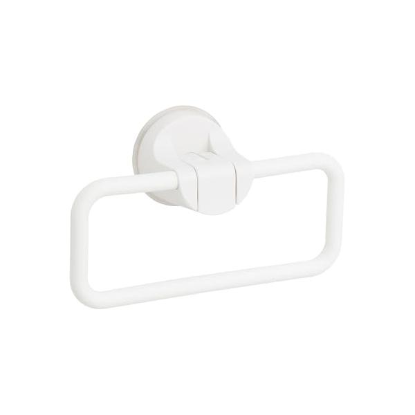 取り付け方法：レバー式吸盤「PUSH」を押してレバーを下げるだけで強力に固定できます。耐荷重：3kgコンパクトでシンプル、主張しないデザインです。フェイスタオルサイズDIY・工具・ガーデン/住宅用設備・製品/トイレ用設備/タオルリング