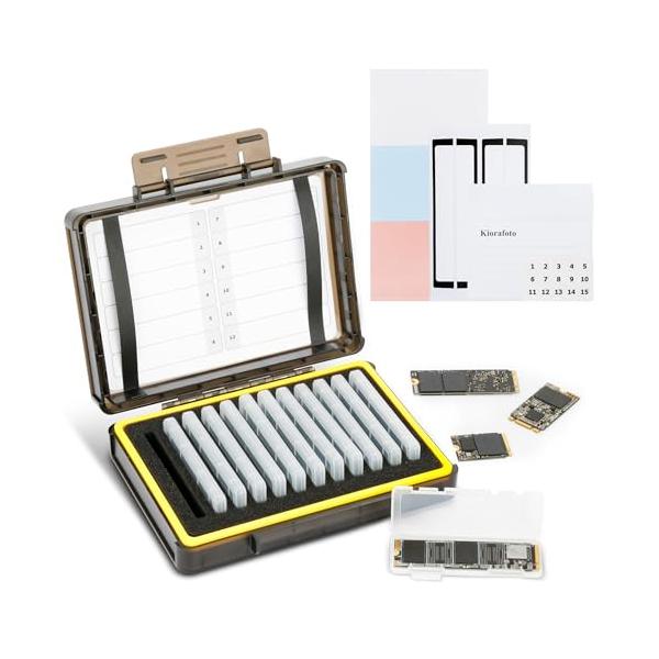 独立収納 12個セット、1個につき1枚のSSDドライブを独立して保存します。カードの擦れによる破損を防ぐことができます。 クリアケース 高品質で環境にやさしいPP樹脂素材を使用し、頑丈で耐久性に優れています。透明なシェルデザイン、内部フラッ...