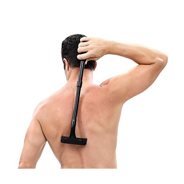 高品質カミソリで根こそぎ剃れる 今まで手が届かなかったところに手が届く。背中毛、腰回り、ふくらはぎなどの無駄毛の処理に。ハンドル*刃1個の基本セットです。 伸縮可能タイプ 　最大５２センチにまで伸ばせ、背中のあらゆる部分に楽に届きます。短く...