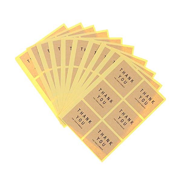 商品概要：thank you ステッカーサイズ：直径4cm サークル 4cm*4cm スクエア 内容：50枚(シール枚数 カラー：クラフト・ブラック文房具・オフィス用品:ラッピング材:ギフトシール