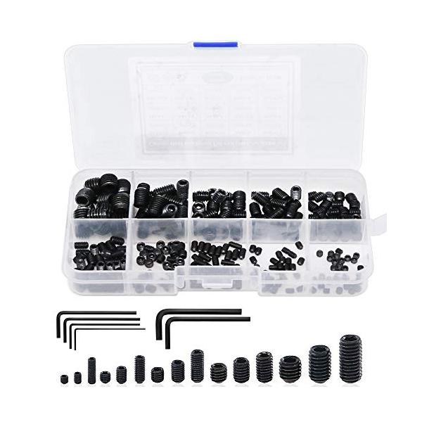 15サイズの300個 :止めねじキットは15の最も人気のあるサイズを含みます。パッケージ内容：M2.5*4(20PCS)、M2.5*5(20PCS)、M3*3(20PCS)、M3*4 20PCS)、M3*10(20PCS)、M4*4(20P...