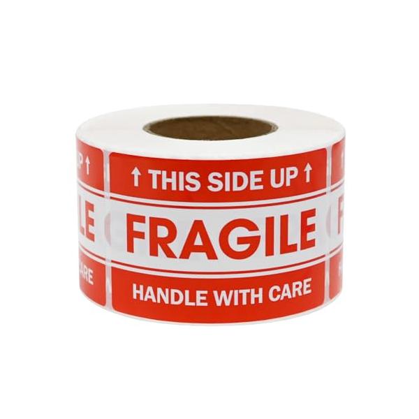 壊れ物注意シールの完璧なサイズ：合計500枚の壊れ物注意シール、サイズは2インチ x 3インチ。このサイズは、配送業者に壊れ物であることを注意喚起するのに最適です。パッケージには1ロール 500枚 が含まれています。明確な文字と目立つ色：「...