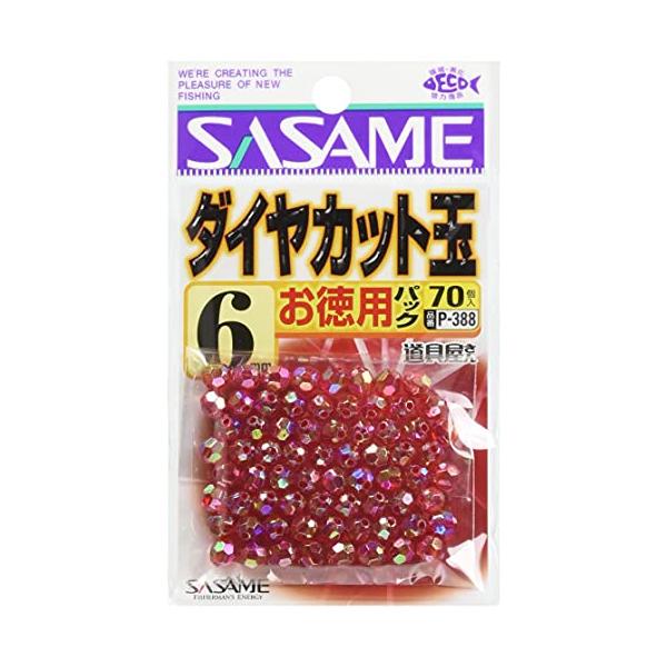 ささめ針 道具屋お徳用ダイヤカット玉 レッド P-388 (集寄・フィッシングツール)*内径：1.4mm*入数：4-100個、5-80個、6-70個、8-40個*ささめ針 集寄・フィッシングツール*スポーツ&amp;アウトドア:釣り:釣り小...