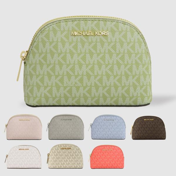マイケルコース/MICHAELKORS/ポーチシグニチャーなMK柄が素敵なポーチ。コンパクトなサイズ感で持ち運びにGOOD。【ギフトにもおすすめです。】■品番：35S3GTVM2V 35T0GTVM2B■サイズ：約高さ11×幅15.5×マチ...