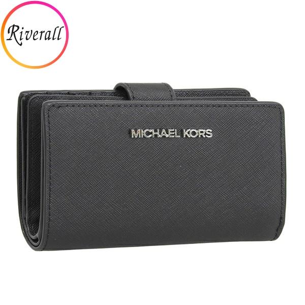 マイケルコース/MICHAELKORS/二つ折り財布/JET/SET/TRAVEL/MD/BIFLD/ZP/CN/WLLETしっかりとしたレザー仕立ての二つ折り財布。Ｌ字ファスナー小銭入れは仕切りがあり収納力抜群。【ギフトにもおすすめです。...