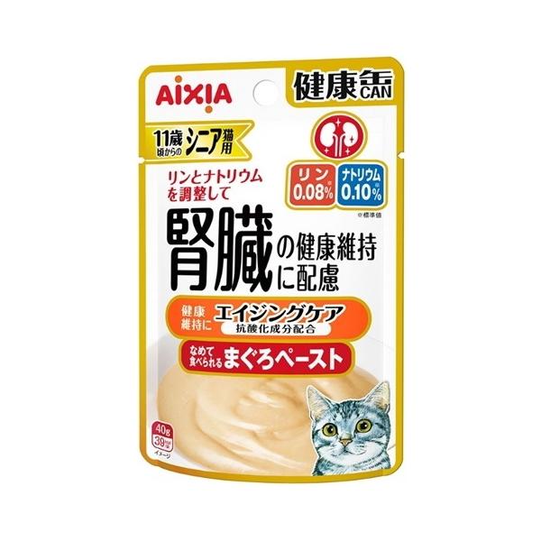 １１歳ころからのシニア猫の腎臓の健康維持に配慮しリンとナトリウムを調整。また、マグネシウムとカルシウムも調整して尿石の形成に配慮。なめて食べられるまぐろ味のとろとろペーストタイプ。免疫力の維持をサポートするビタミンＥ配合。