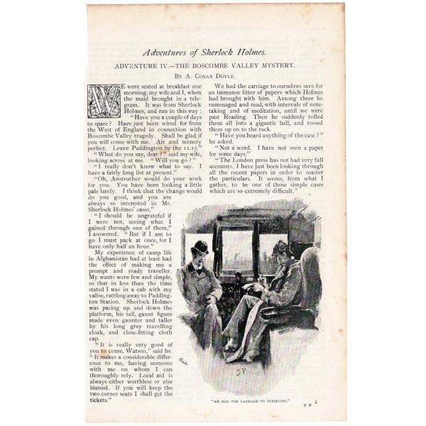 作品について19世紀末から20世紀初頭にかけて、イギリスの雑誌『ストランド・マガジン』に連載された、アーサー・コナン・ドイルの《シャーロック・ホームズ》シリーズ。本作はその挿絵を手がけたシドニー・パジェットによるオリジナル印刷の一枚です。細...