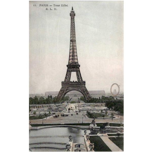 作品について1900年前後、ベル・エポックの輝きに包まれたパリの風景を写した、当時の実写ポストカードです。エッフェル塔、モンマルトルの丘、そして街角の記念碑――いまでは失われた馬車の音やガス灯の明かりが、静かな紙面の上に息づいています。本品...