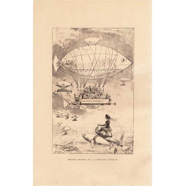 アルベール・ロビダが1883年に発表した未来小説『20世紀（Le Vingtieme Siecle）』の挿絵から《アエロネフ》アルベール・ロビダはジューヌ・ヴェルヌと並ぶフランスを代表する近未来SF小説作家であり画家でした。彼の自由な発想は...