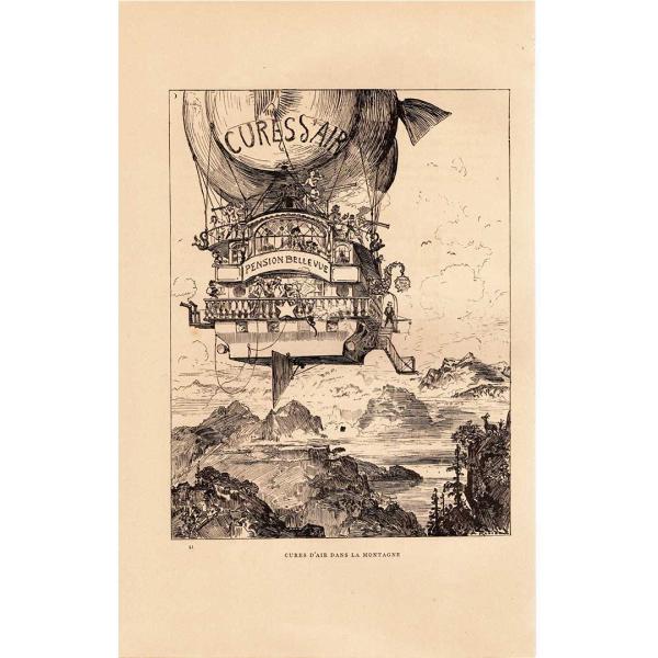 アルベール・ロビダが1883年に発表した未来小説『20世紀（Le Vingti〓me Si〓cle）』の挿絵から《大気療養船》アルベール・ロビダはジューヌ・ヴェルヌと並ぶフランスを代表する近未来SF小説作家であり画家でした。彼の自由な発想は...